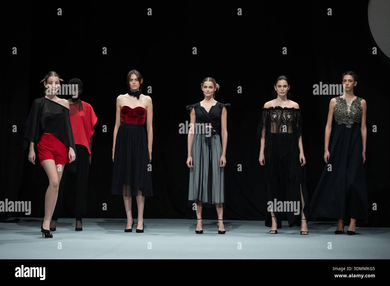 Madrid, Spain. 06th Feb, 2026. A model walks the runway in a design by ...