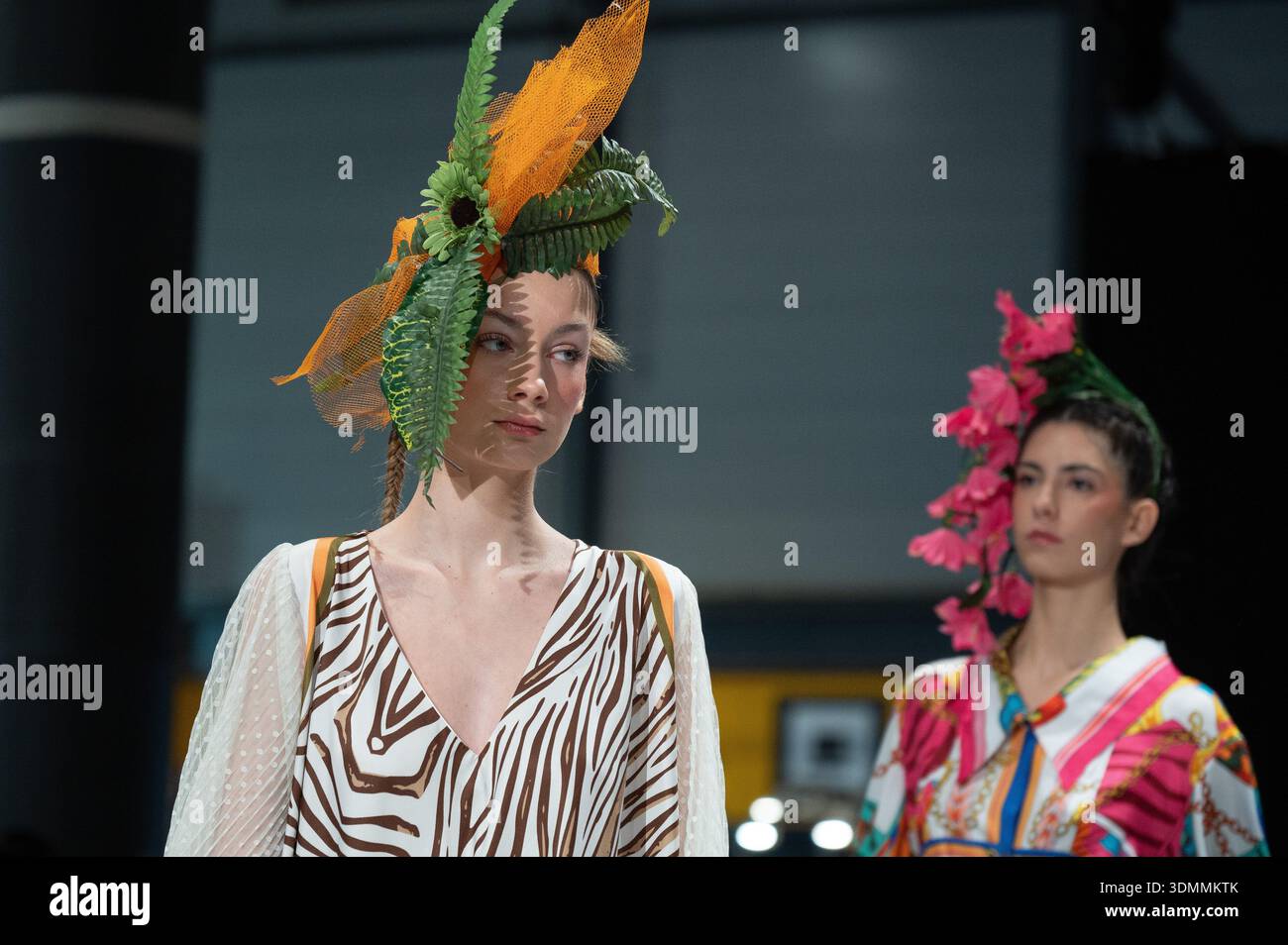 Madrid, Spain. 06th Feb, 2026. A model walks the runway in a design by ...