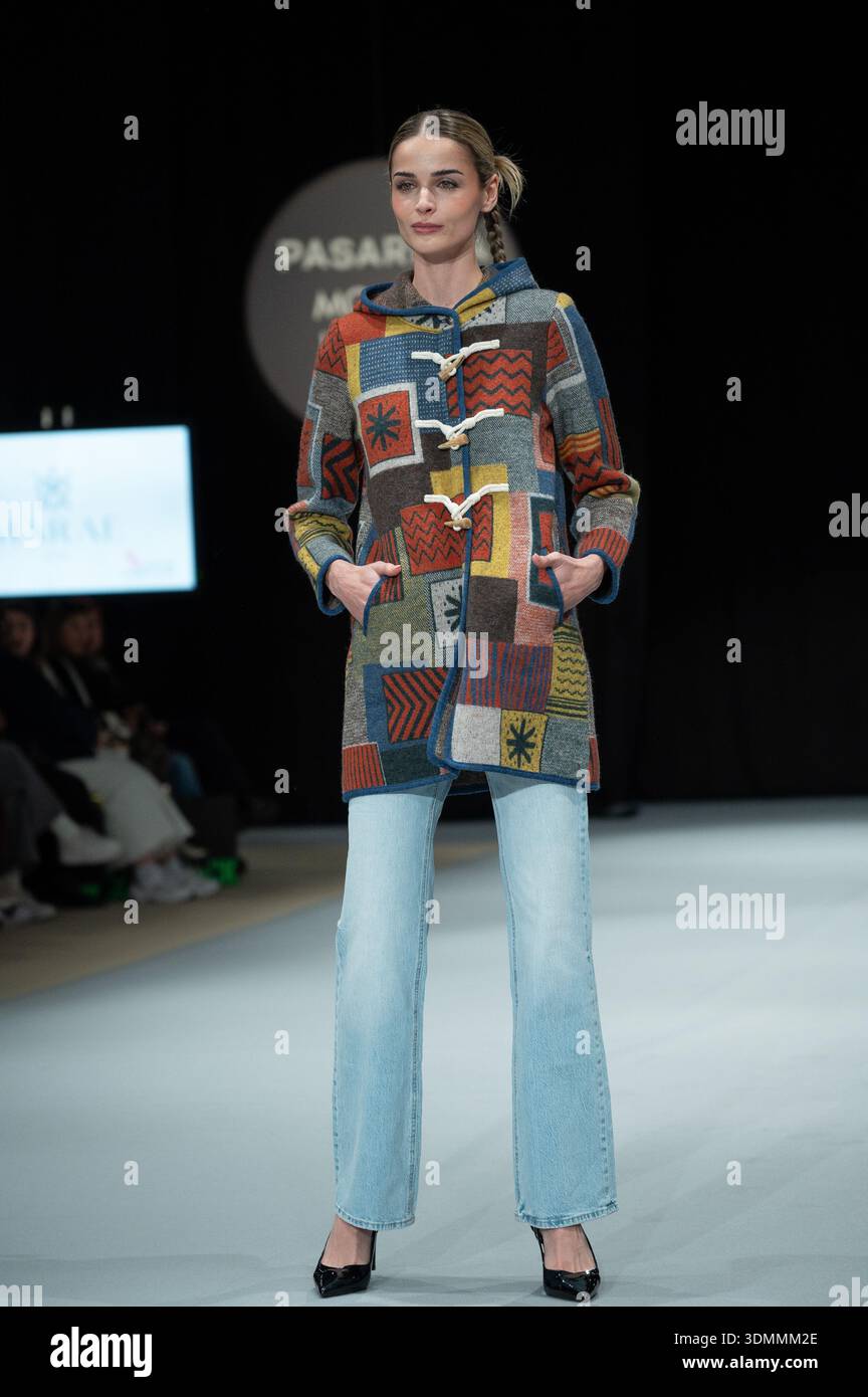 Madrid, Spain. 06th Feb, 2026. A model walks the runway in a design by ...