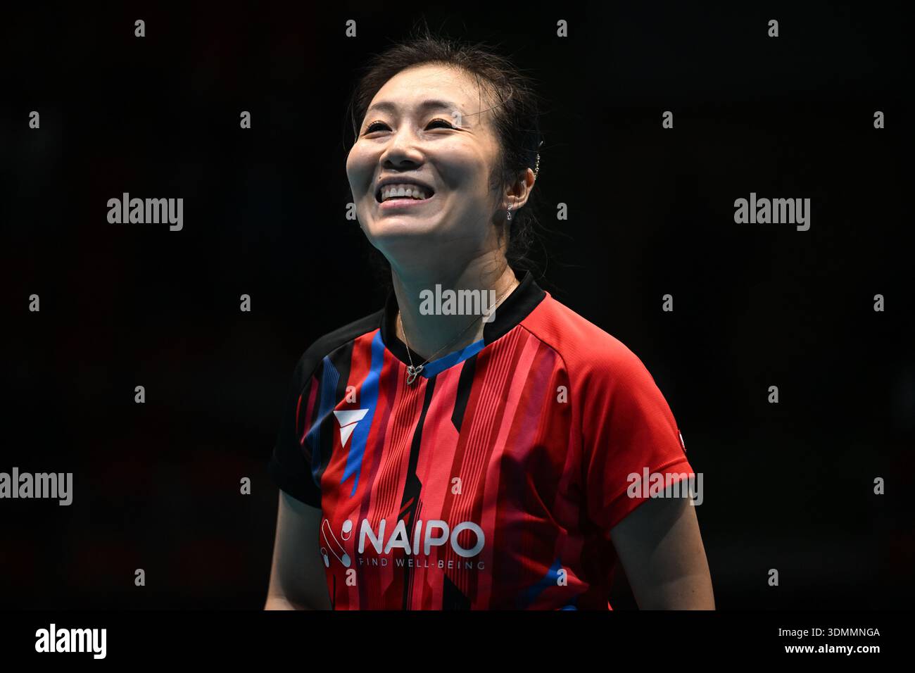 MONTREUX, Switzerland - FEBRUARY 6: Ying Han of Germany celebrating the ...