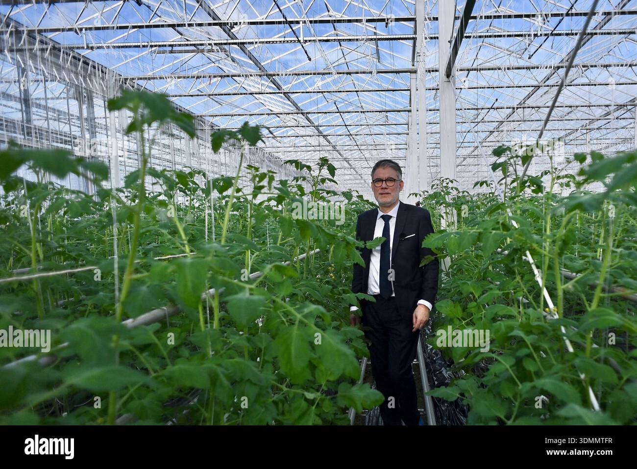 Olivier Faure, leader of the Socialist Party, visits the Colombelle ...