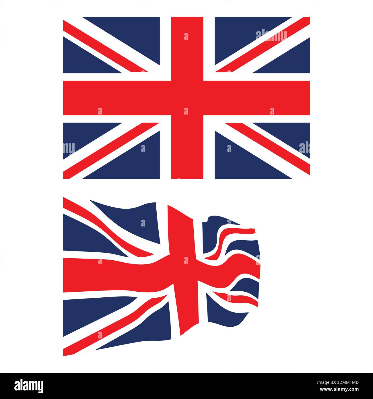 Union jack vector drawing representing great britain, with one flag ...