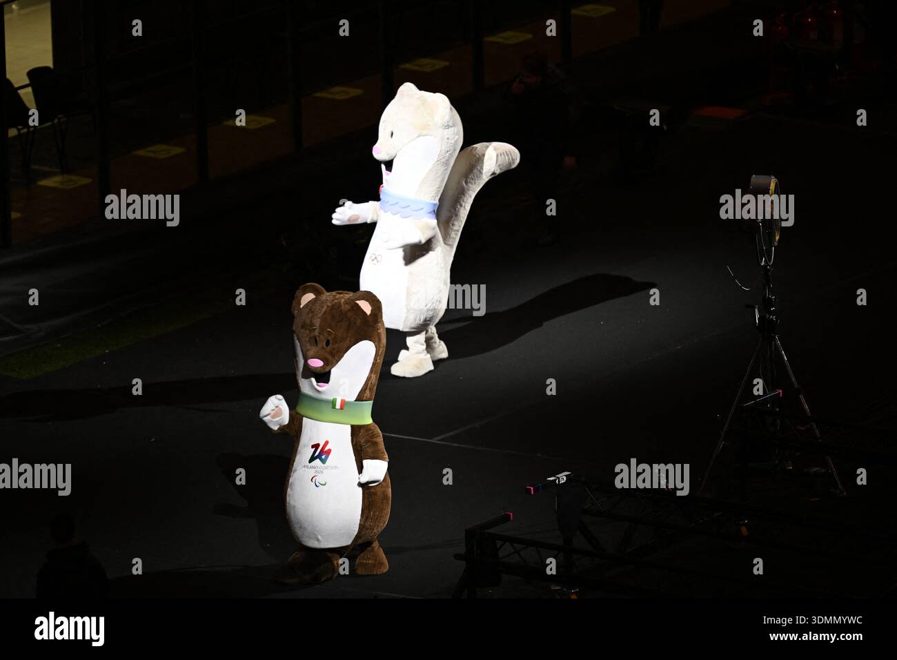 Mascot Tina (White) and Milo (Brown) during Milano Cortina 2026 Winter ...