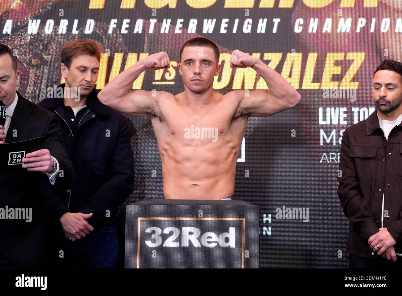 Nick Ball during a weigh-in at BOXPARK Liverpool. Picture date: Friday ...