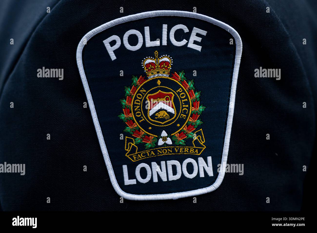 A London Police Service logo is seen in Ottawa, on Sunday, Sept. 28 ...