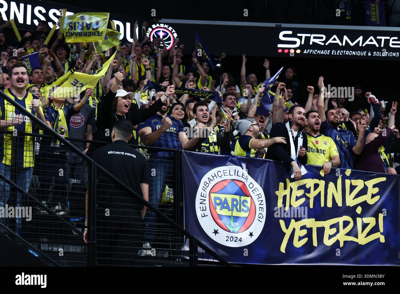 Fenerbahce fans during the Euroleague game Paris Basket vs Fenerbahc?e ...