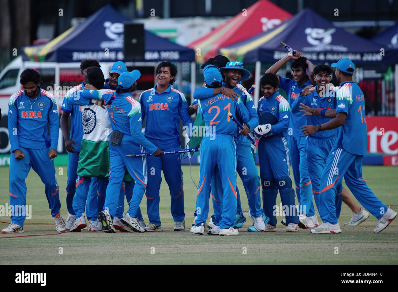 India's players celebrate winning the ICC Men's Under-19 World Cup ...