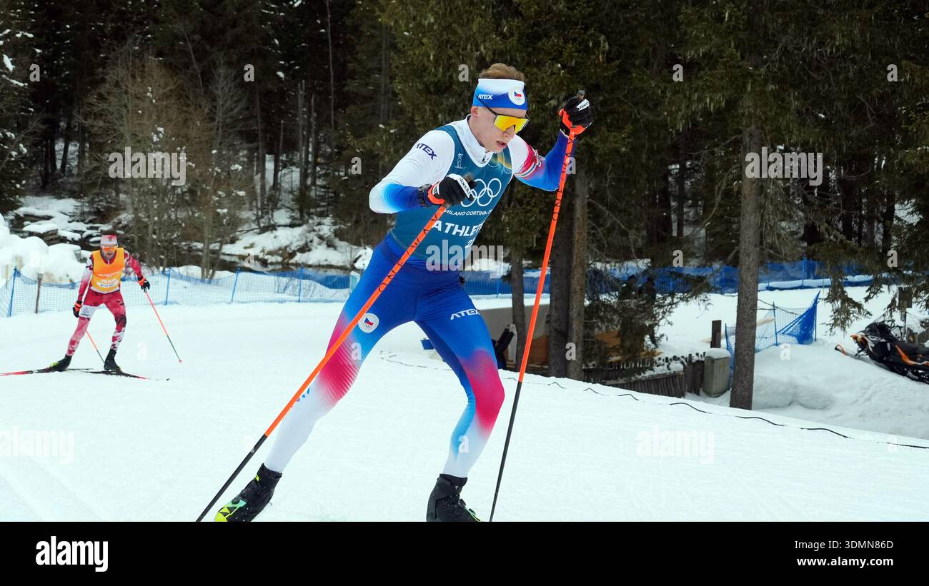 Petr Hak, of Czechia, participates in a biathlon training session at ...