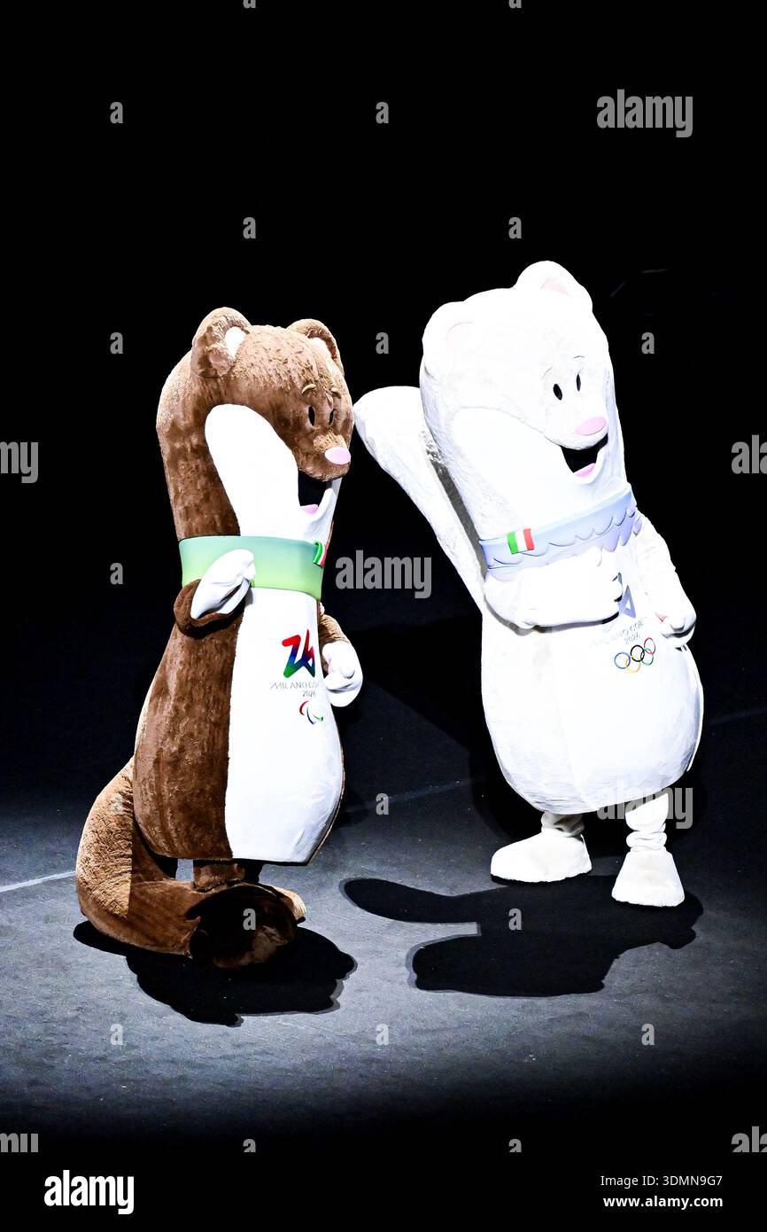 Tina & Milo, Olympic Winter Games Mascot, during the Olympic Opening ...