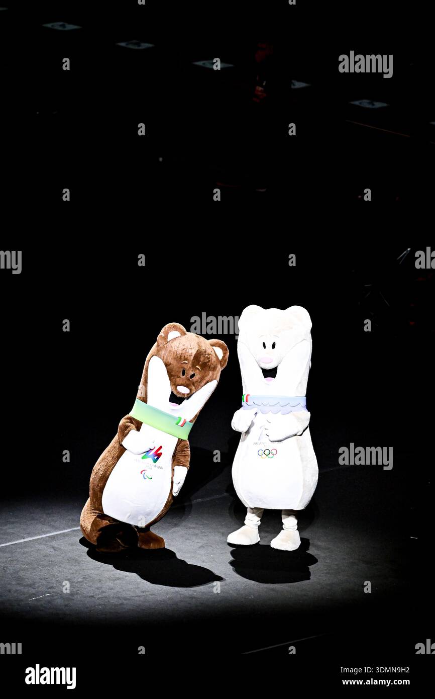 Tina & Milo, Olympic Winter Games Mascot, during the Olympic Opening ...