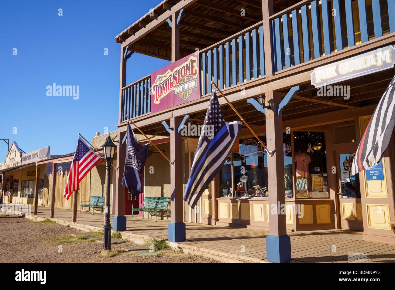 Tombstone, Arizona - January 16, 2026: Sunset along the wooden ...