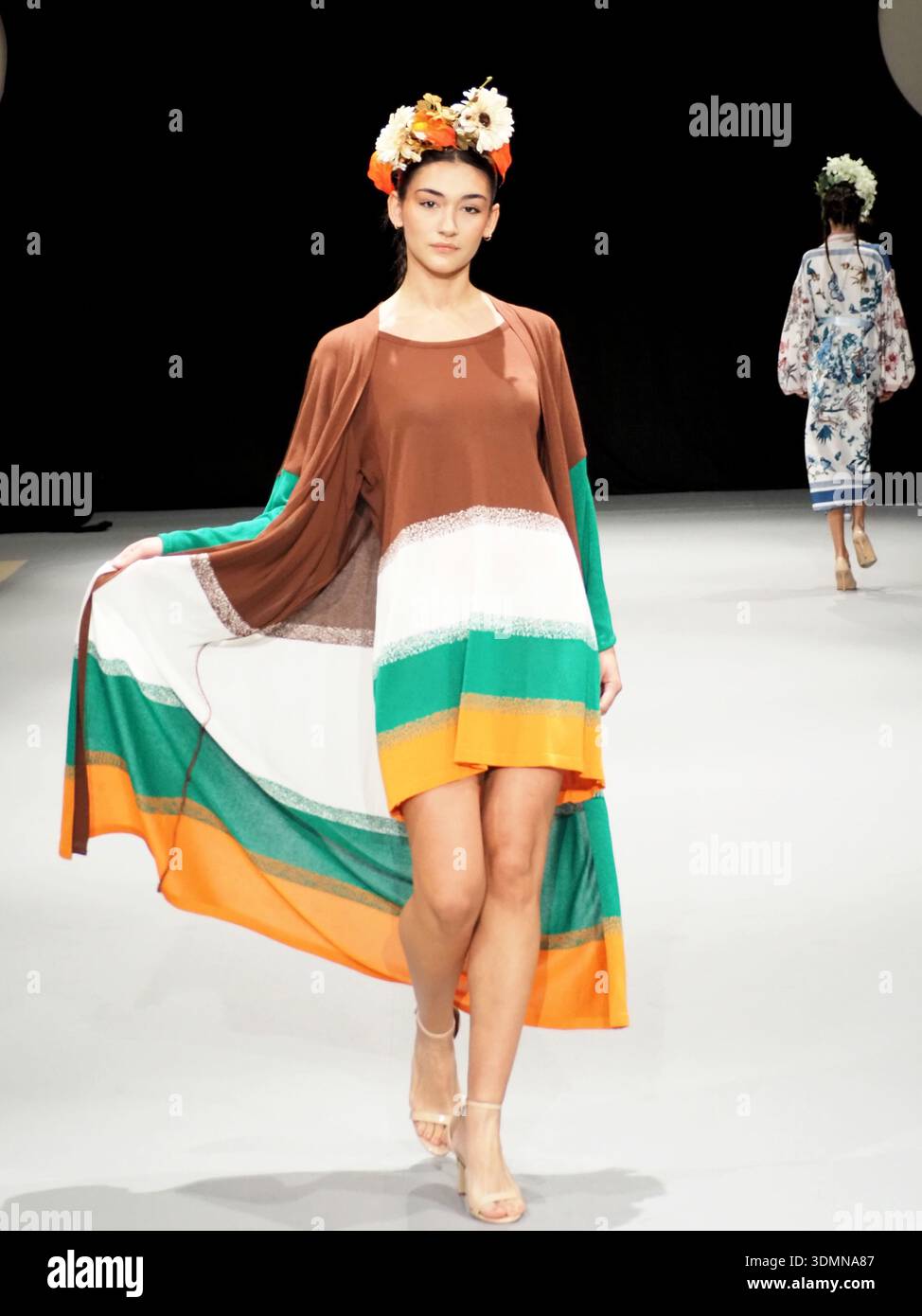 The model walks in the DI DE SANT fashion show at the MOMAD 2026 ...