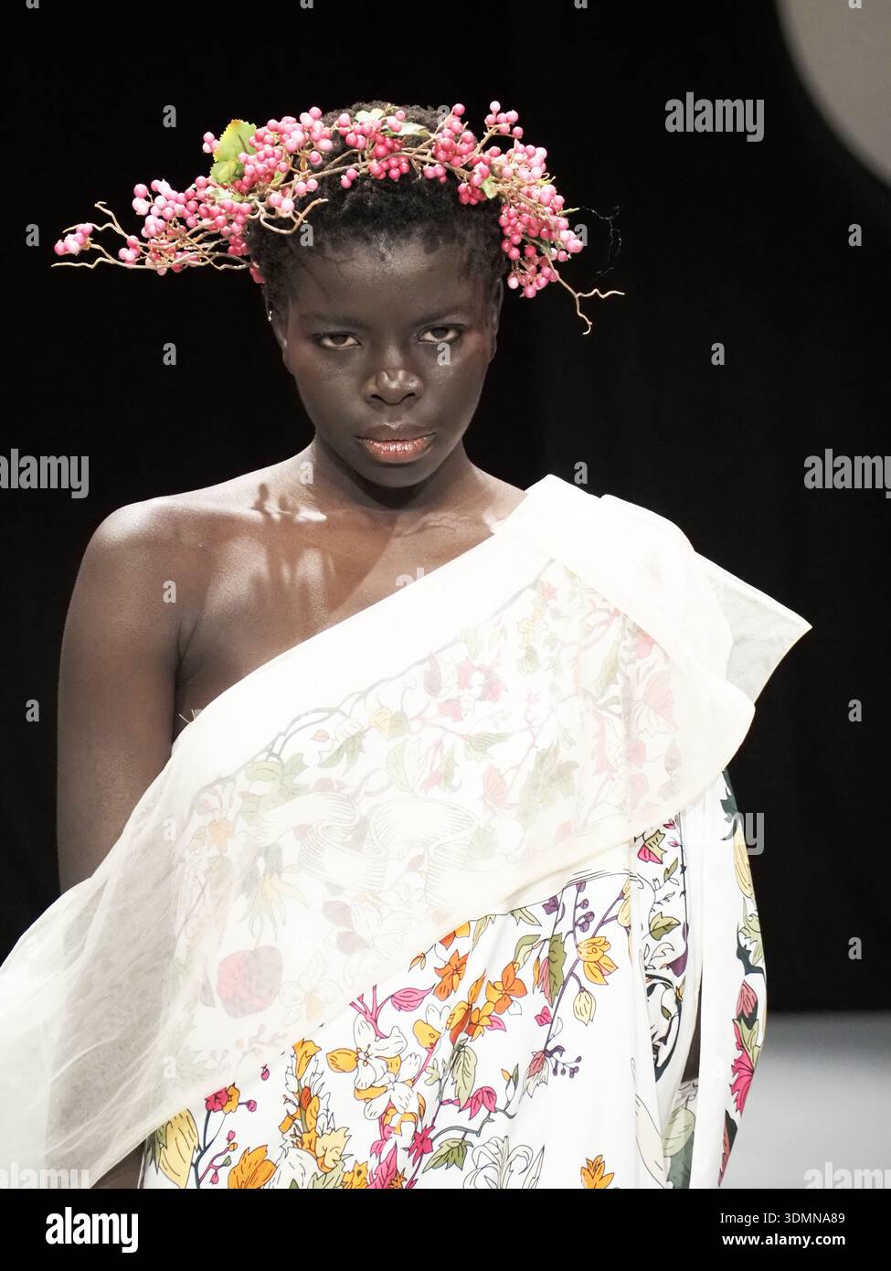 The model walks in the DI DE SANT fashion show at the MOMAD 2026 ...