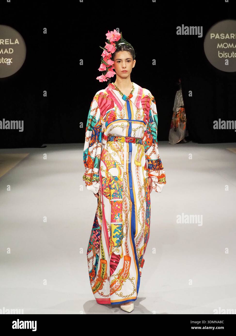 The model walks in the DI DE SANT fashion show at the MOMAD 2026 ...