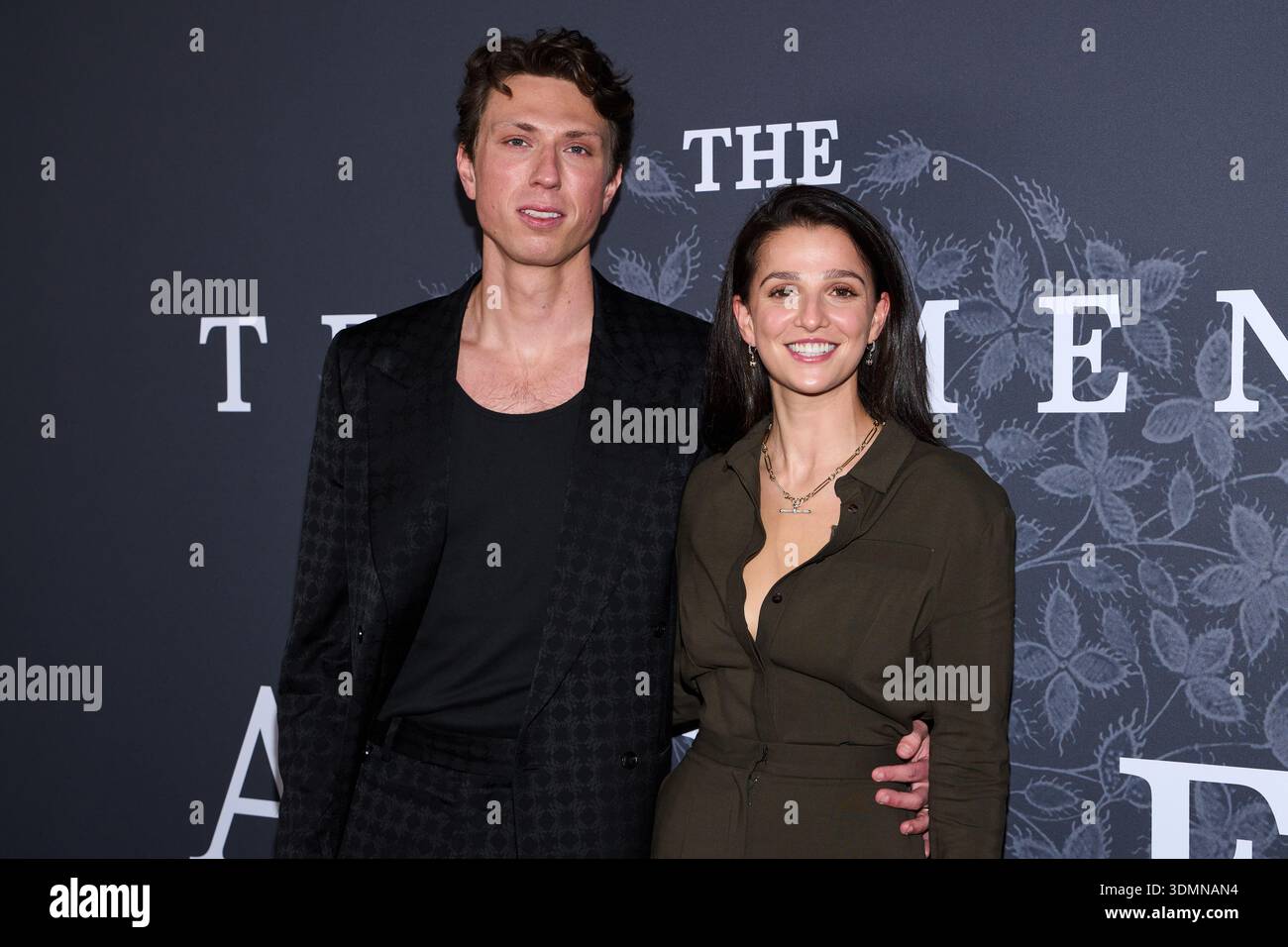 Jamie Bogyo, left, and Marisa Abela pose for photographers upon at the ...