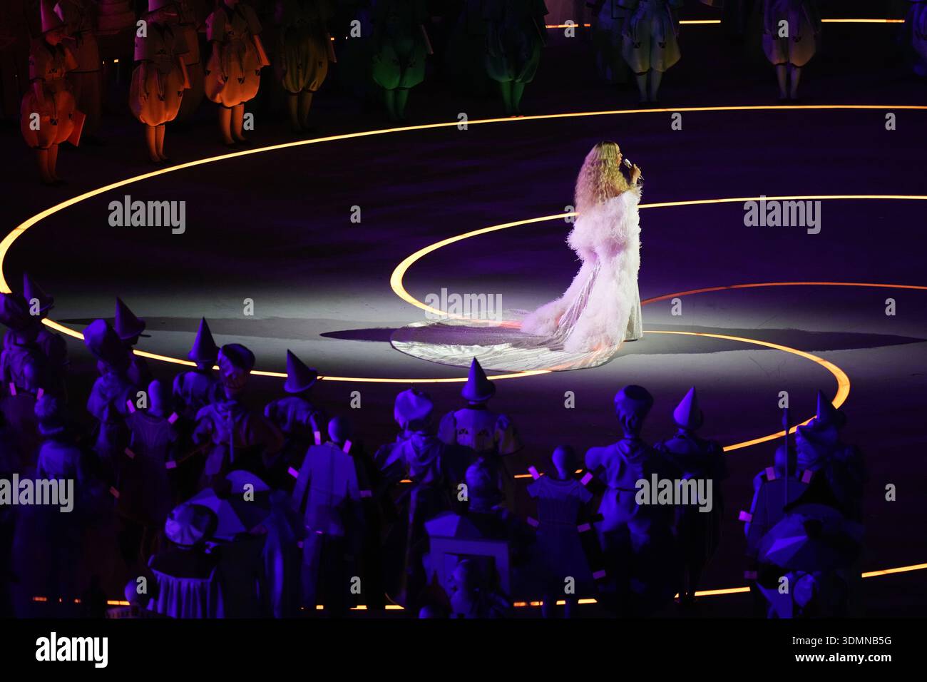 Singer Mariah Carey performs during the Olympic opening ceremony at the ...