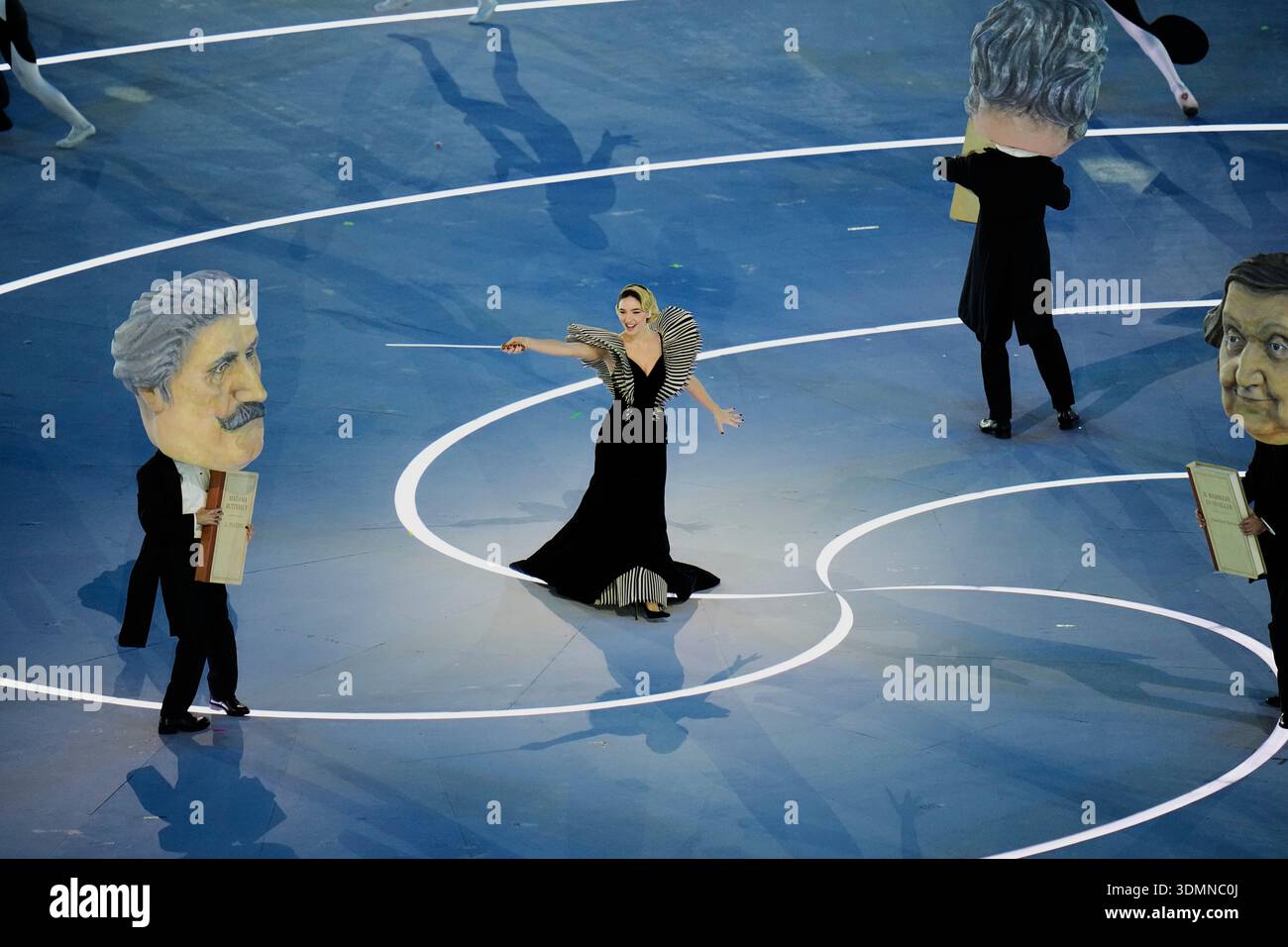 Italian actor Matilda De Angelis, left, performs during the Olympic ...