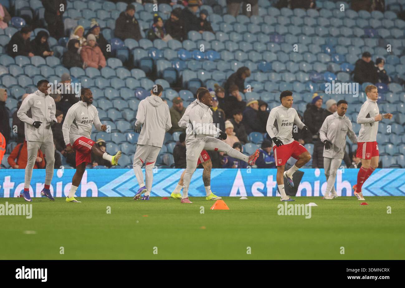 Leeds, England, 6th February 2026. players of Nottingham Forest warm up ...
