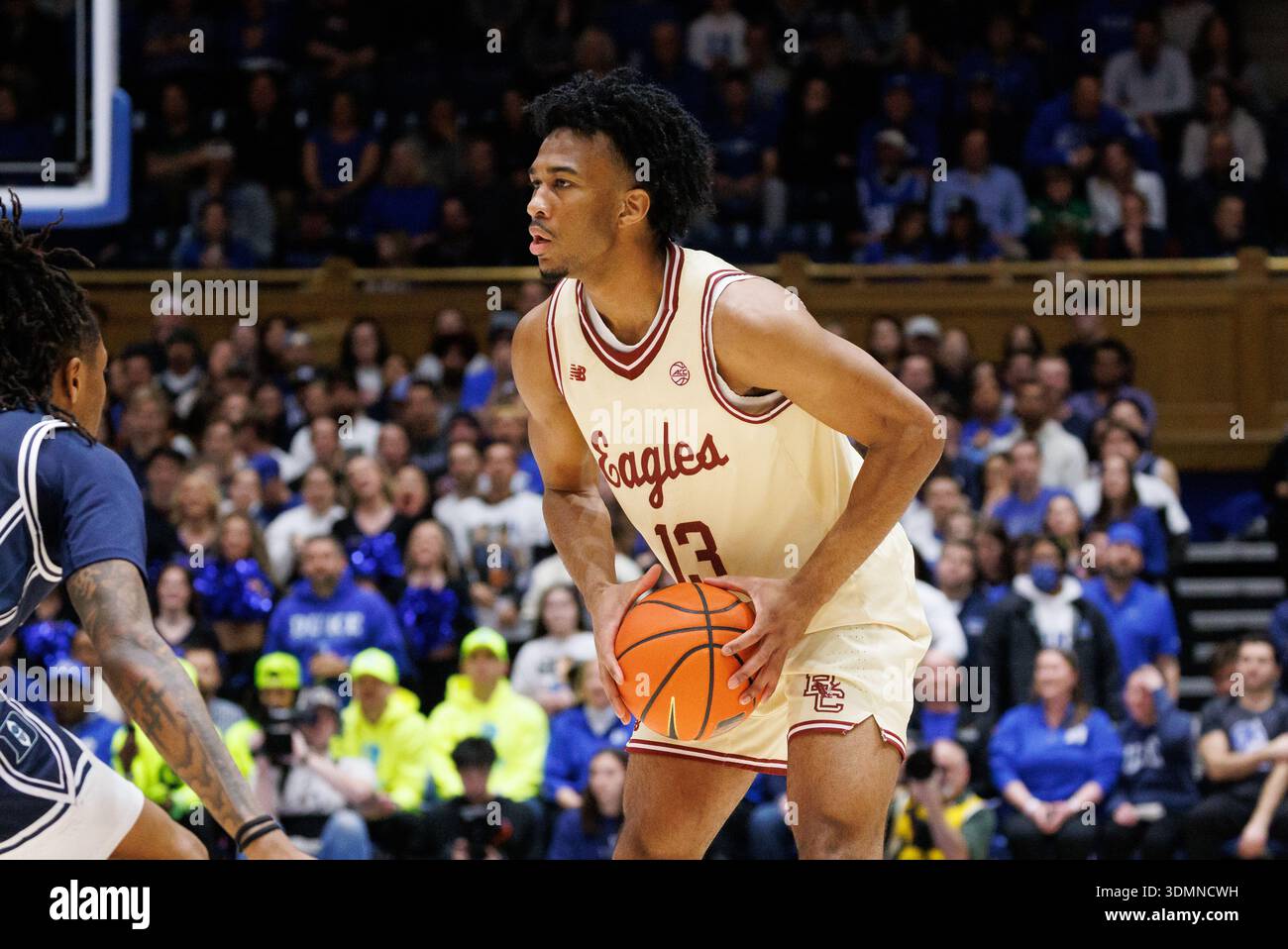 Boston College's Donald Hand Jr. (13) handles the ball during an NCAA ...