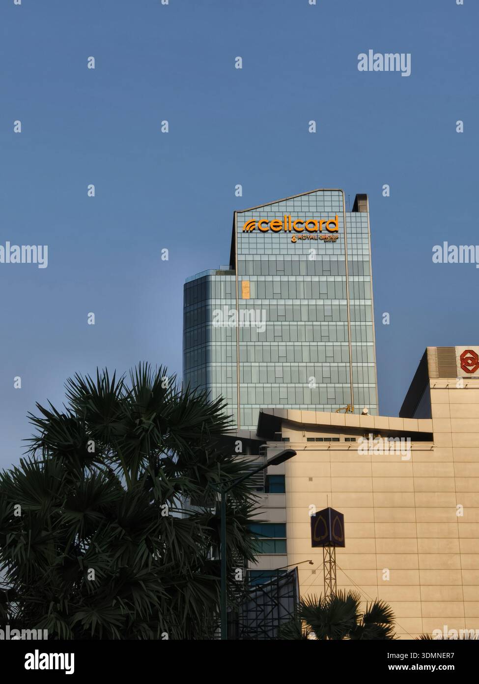 Cellcard Tower in Phnom Penh, Cambodia. It is a prominent office ...