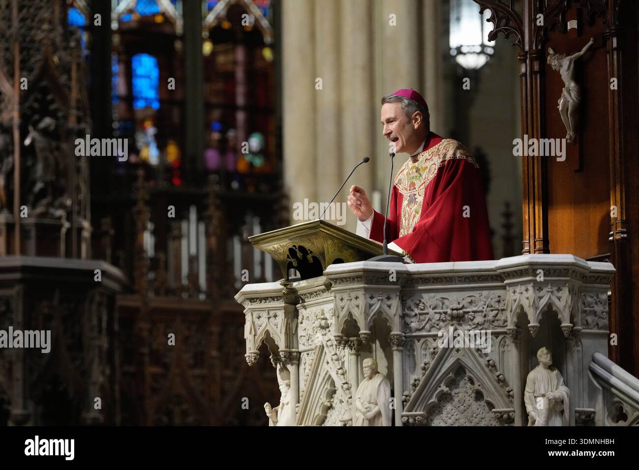 Archbishop Ronald Hicks gives the homily during his Mass of ...
