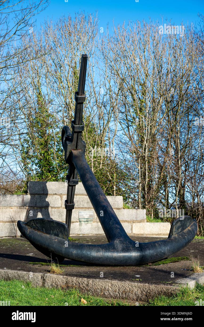 Large antique Admiralty Pattern Ships Anchor on display as a sculptural ...