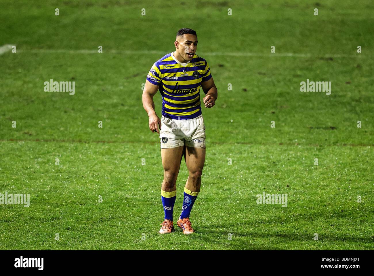 Albert Hopoate of Warrington Wolves during the Betfred Challenge Cup ...
