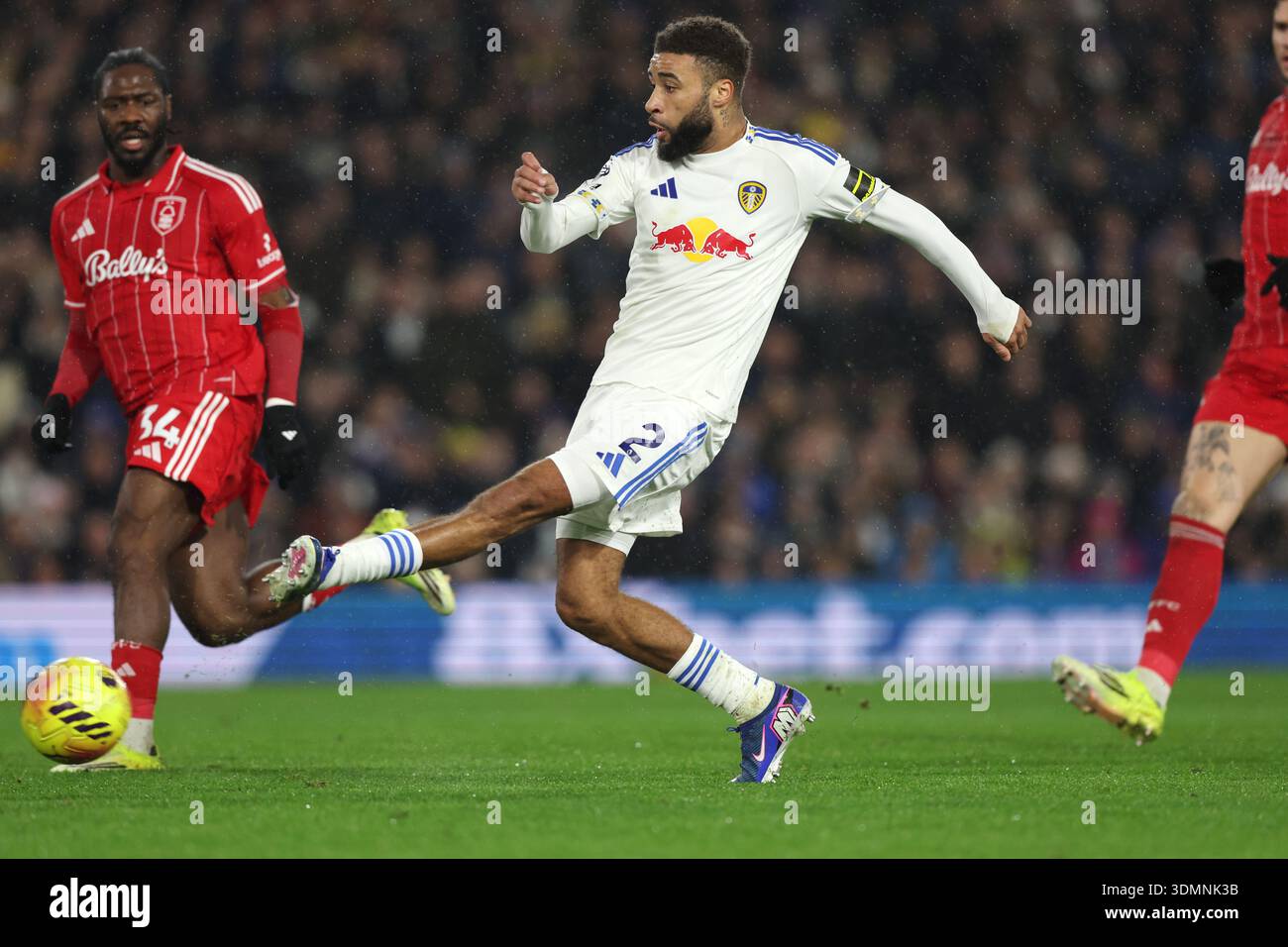 Leeds, England, 6th February 2026. Jayden Bogle of Leeds United scores ...
