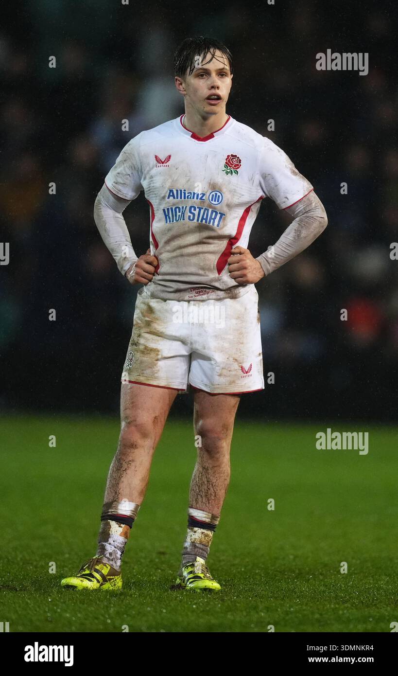 England's Lucas Friday in action during the Under-20 Men's Six Nations ...