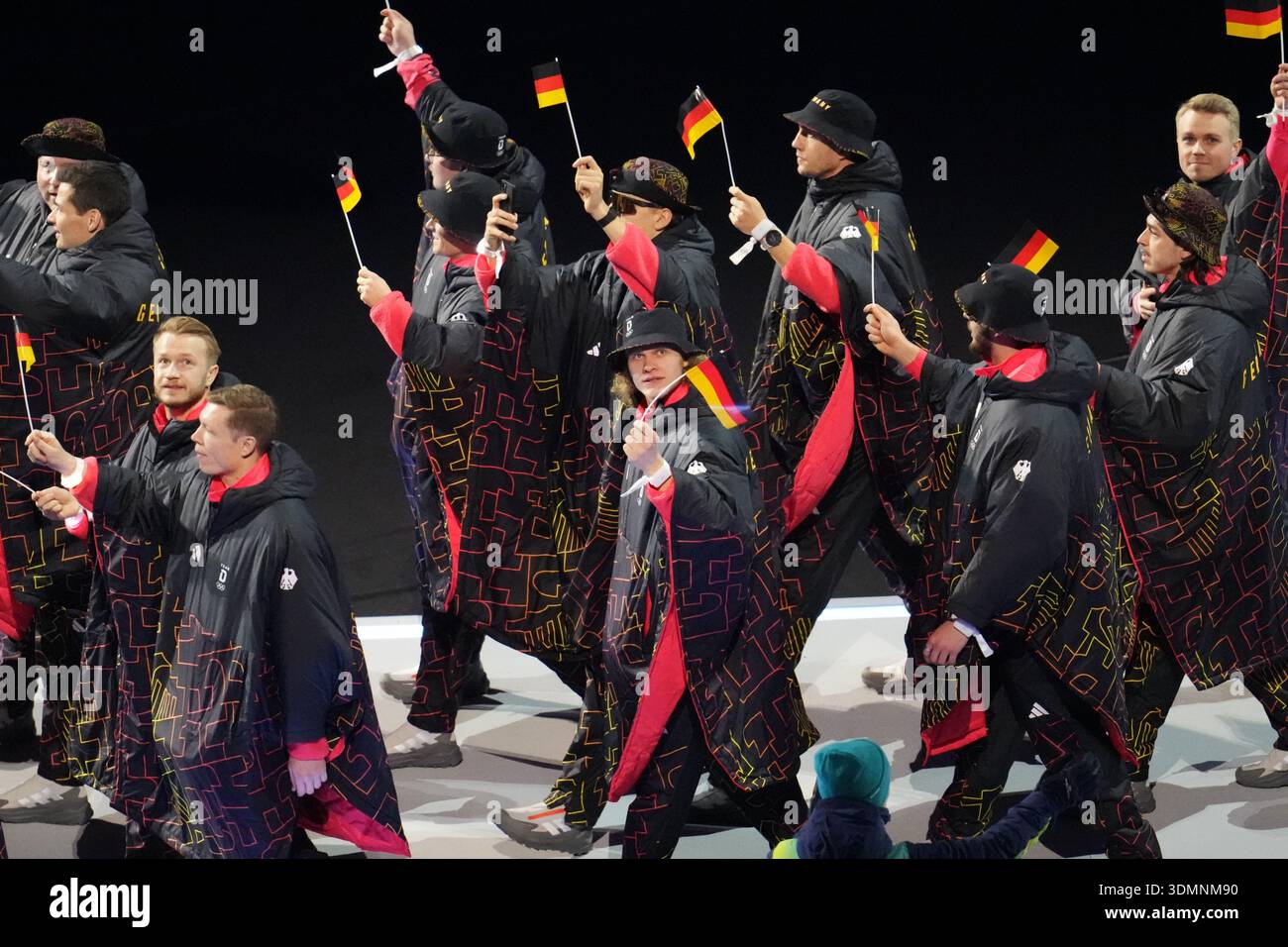 Athletes from Germany attend the Olympic opening ceremony at the 2026 ...