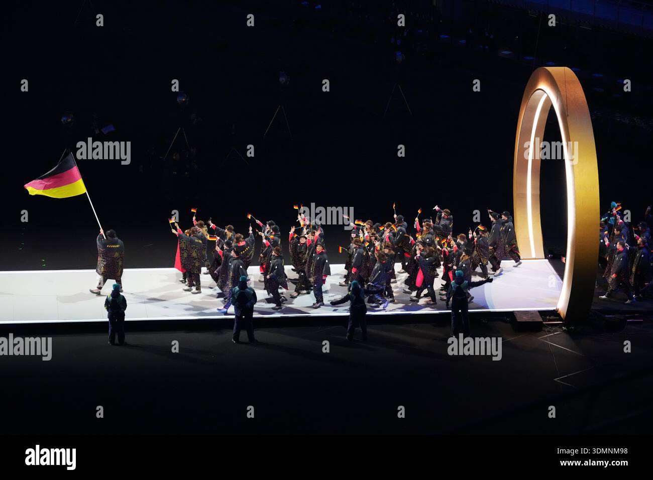 Athletes from Germany attend the Olympic opening ceremony at the 2026 ...