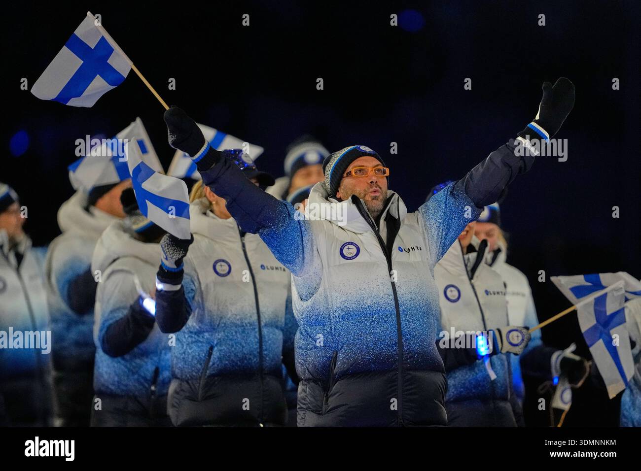 Finland arrives during the Olympic opening ceremony at the 2026 Winter ...
