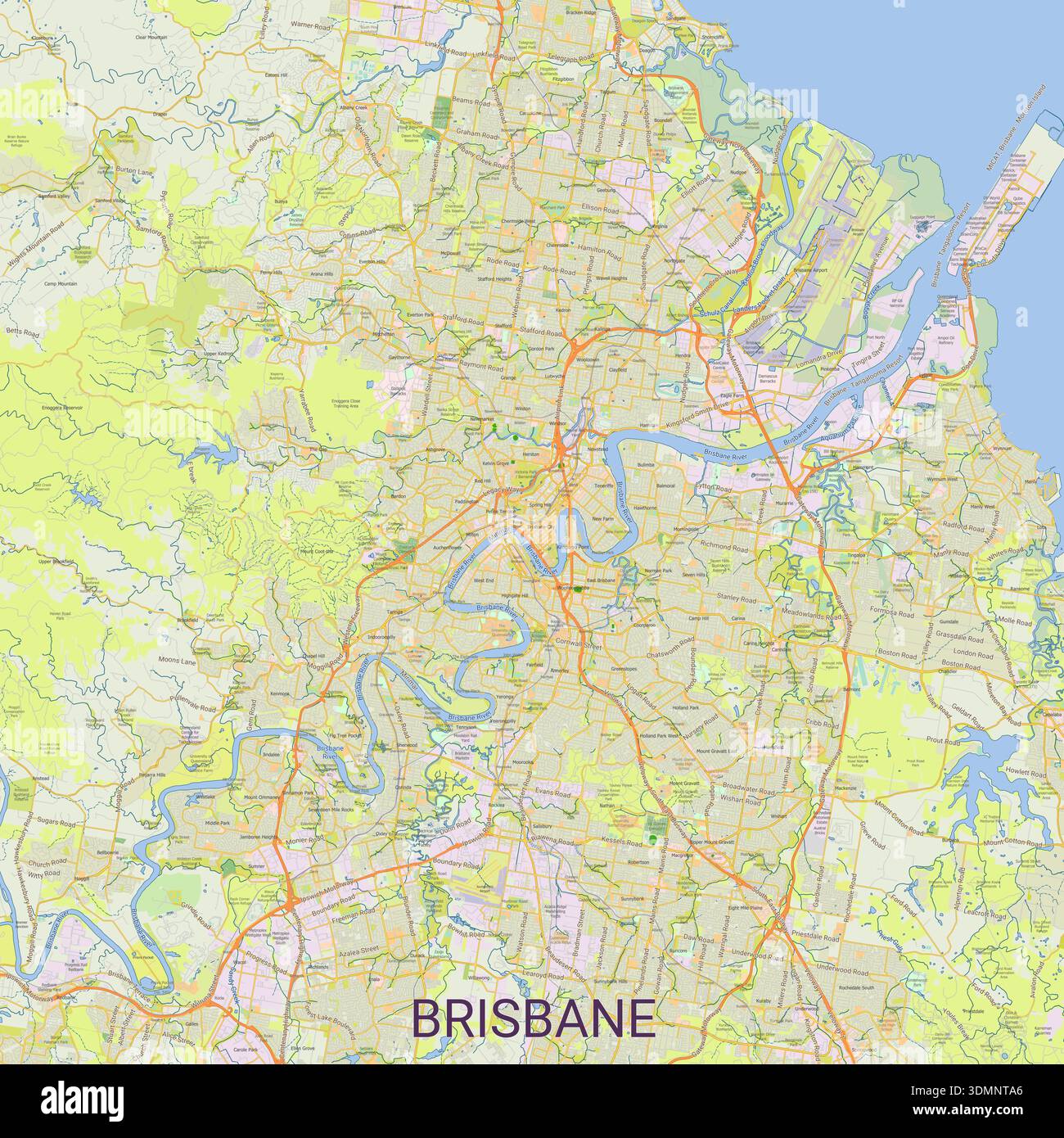 Brisbane river map hi-res stock photography and images - Alamy