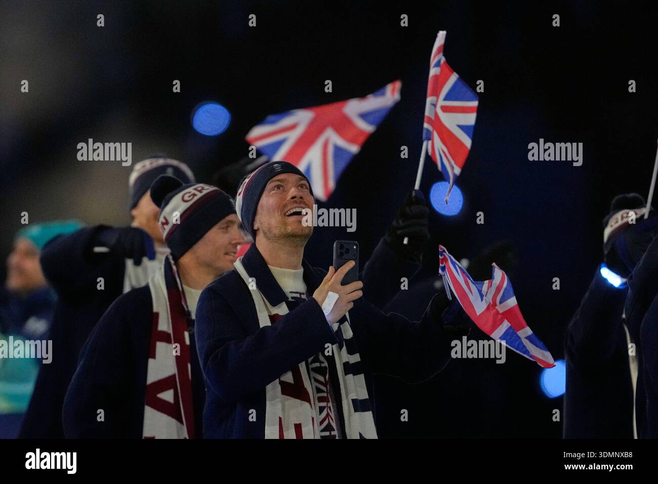 Britain arrives during the Olympic opening ceremony at the 2026 Winter ...