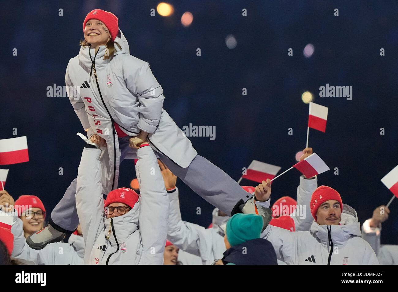 Poland arrives during the Olympic opening ceremony at the 2026 Winter ...