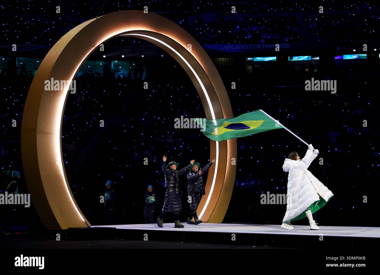 Athletes from Brazil at the Olympic opening ceremony at the 2026 Winter ...