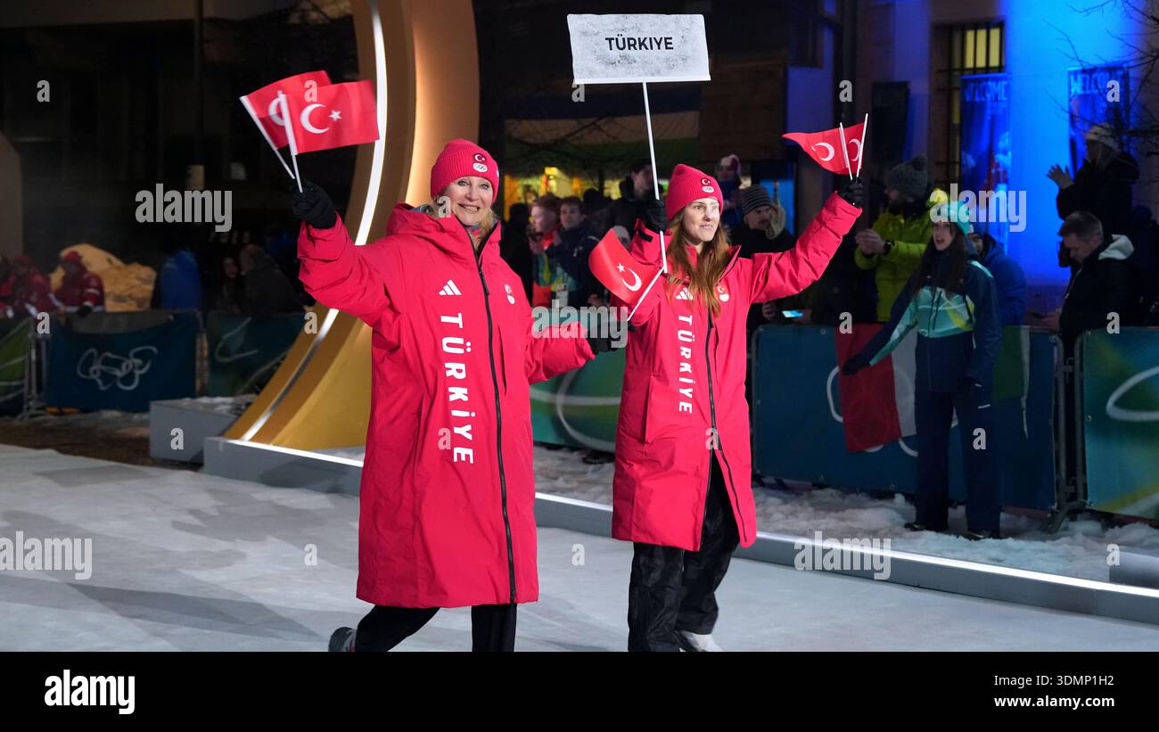 Team Turkey arrives for the Olympic opening ceremony at the 2026 Winter ...