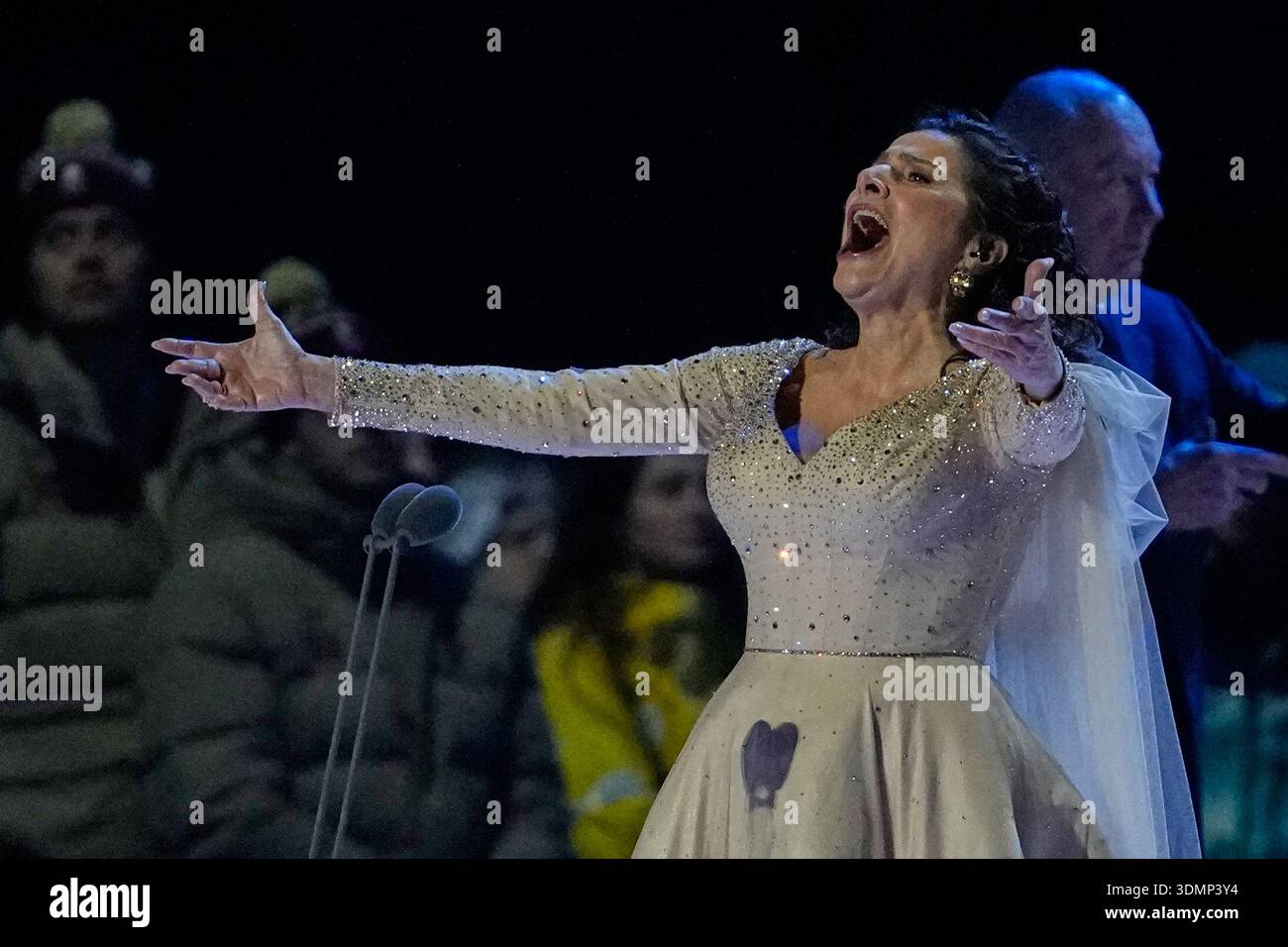 Opera singer Cecilia Bartoli performs during the Olympic opening ...