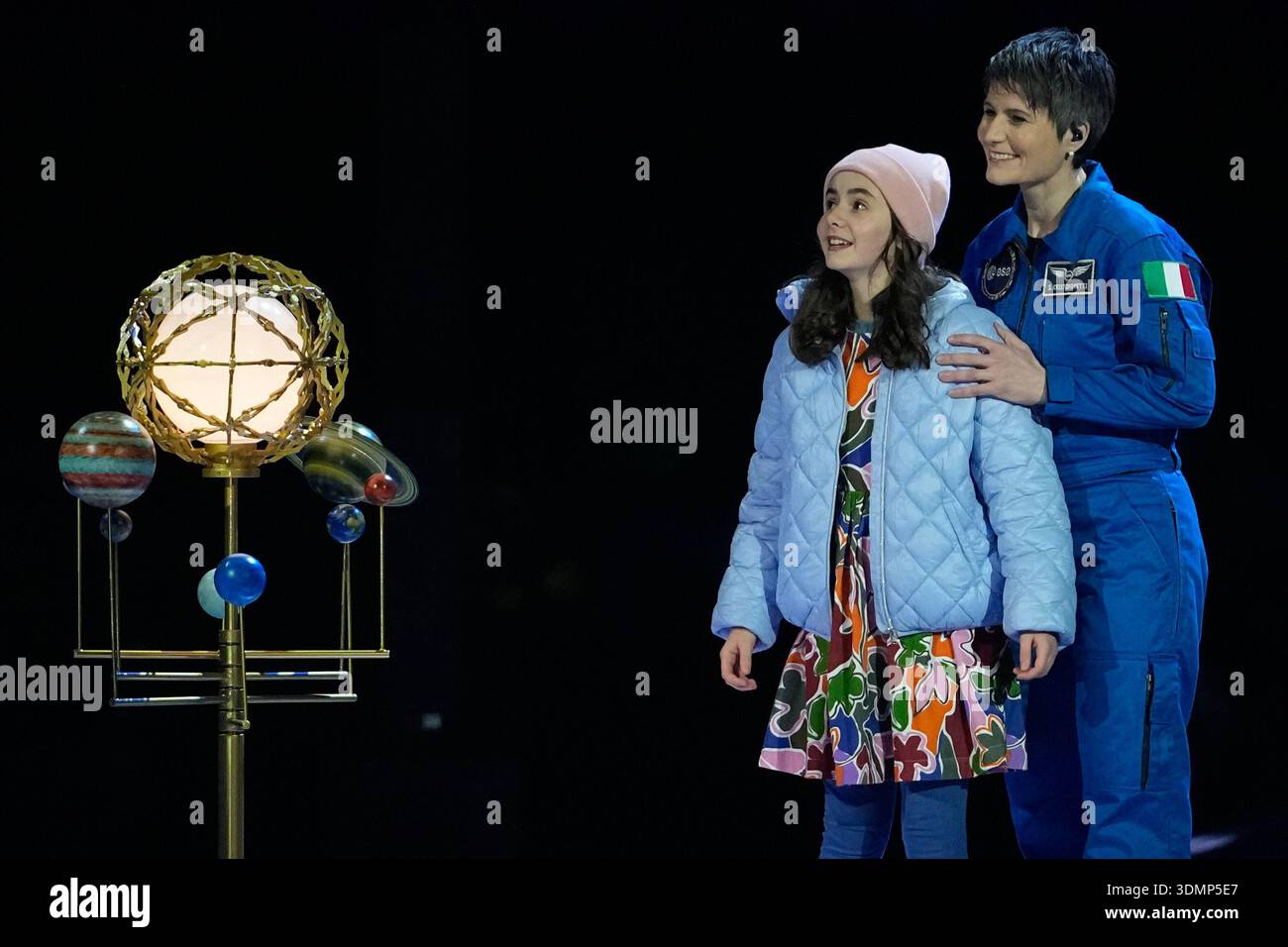 Actors perform during the Olympic opening ceremony at the 2026 Winter ...