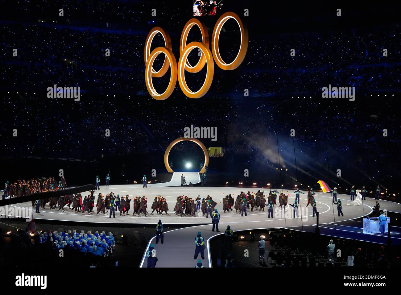 German athletes walk during the Olympic opening ceremony at the 2026 ...