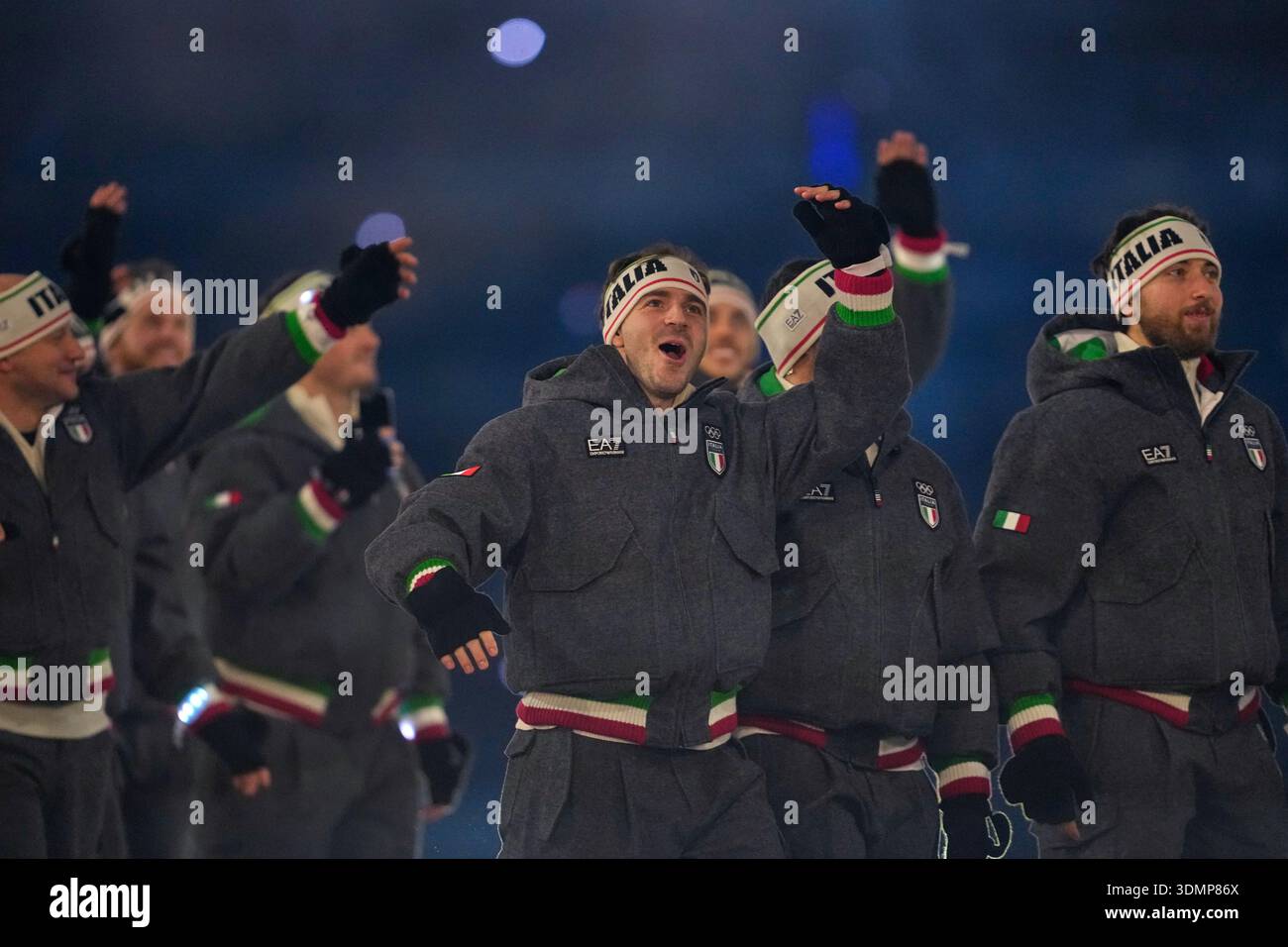 Italy arrives during the Olympic opening ceremony at the 2026 Winter ...