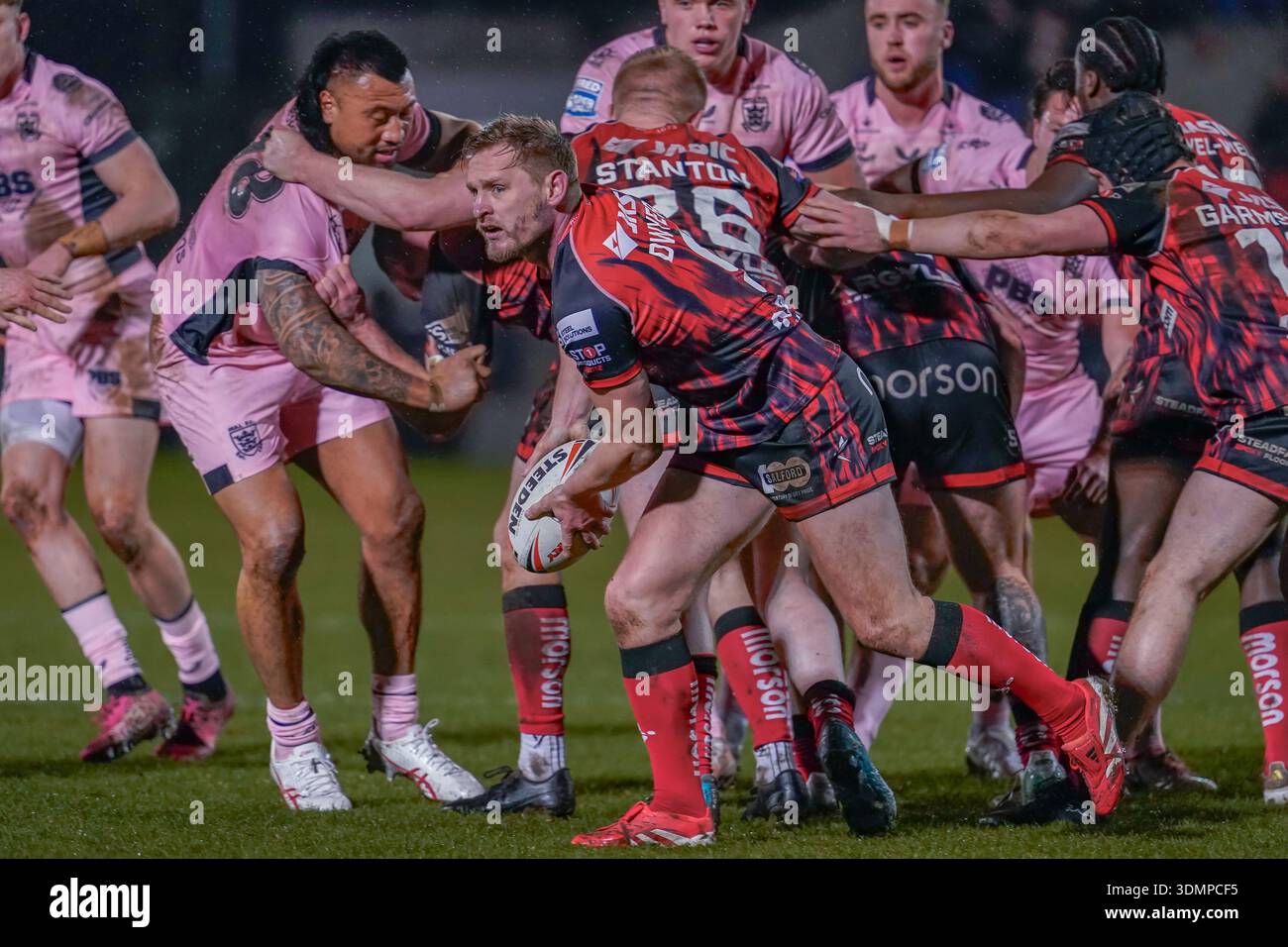 MANCHESTER, ENGLAND - February 6: Brad Dwyer is Salford rlfc looking to ...