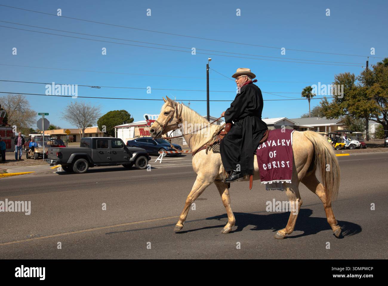 Father Roy Snipes, part of the Cavalry for Christ, on horseback in the ...