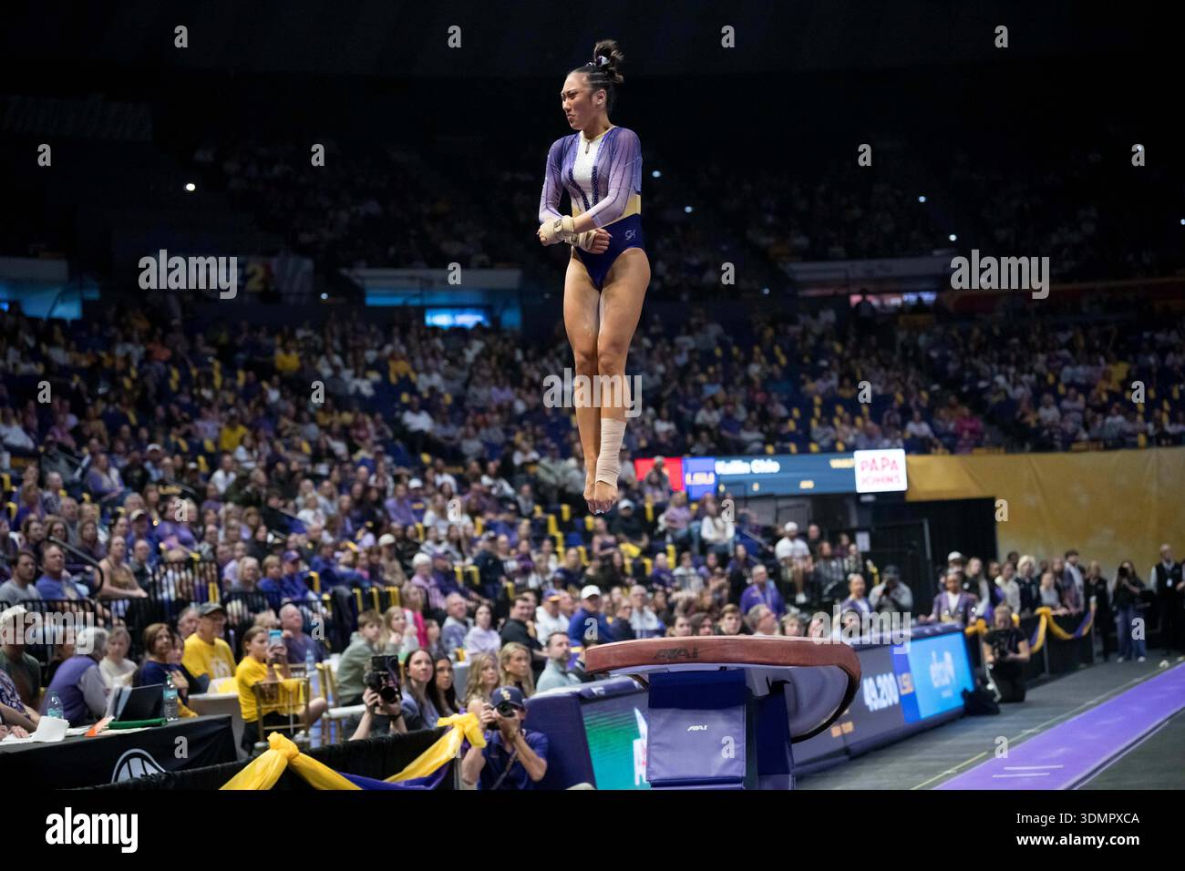 LSU's Kailin Chio performs on the vault during an NCAA gymnastics meet ...