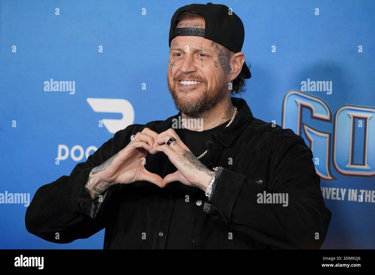 Jelly Roll arrives at the premiere of "GOAT" on Friday, Feb. 6, 2026 ...