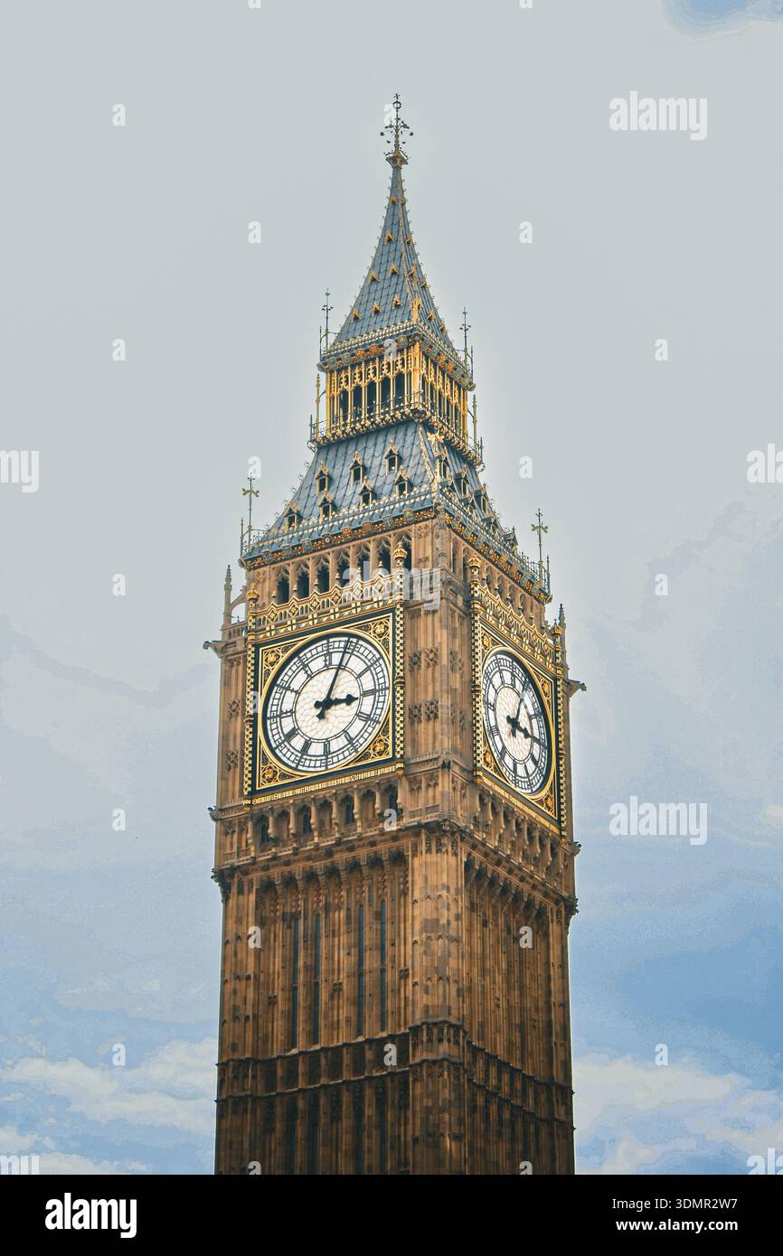 The iconic Big Ben clock tower and Elizabeth Tower at the Palace of ...