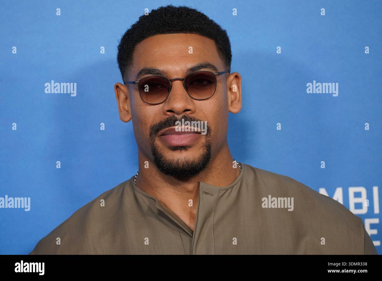 Aaron Pierre arrives at the premiere of "GOAT" on Friday, Feb. 6, 2026 ...