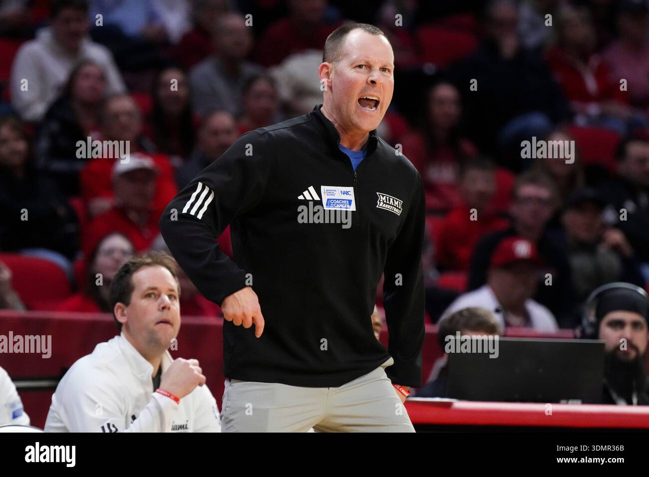 Miami (OH) head coach Travis Steele reacts during an NCAA college ...