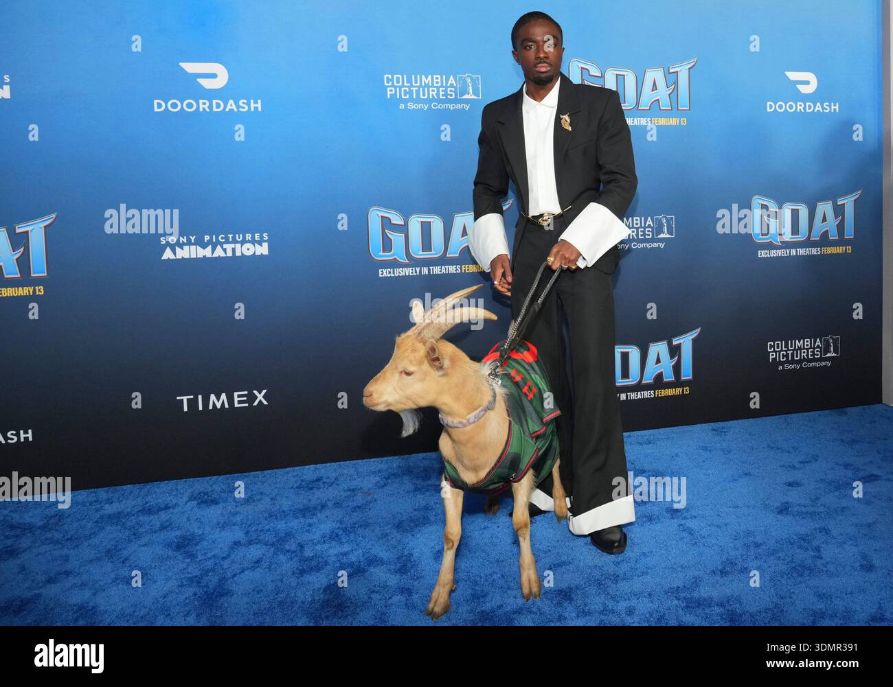 Caleb McLaughlin arrives at the premiere of "GOAT" on Friday, Feb. 6 ...