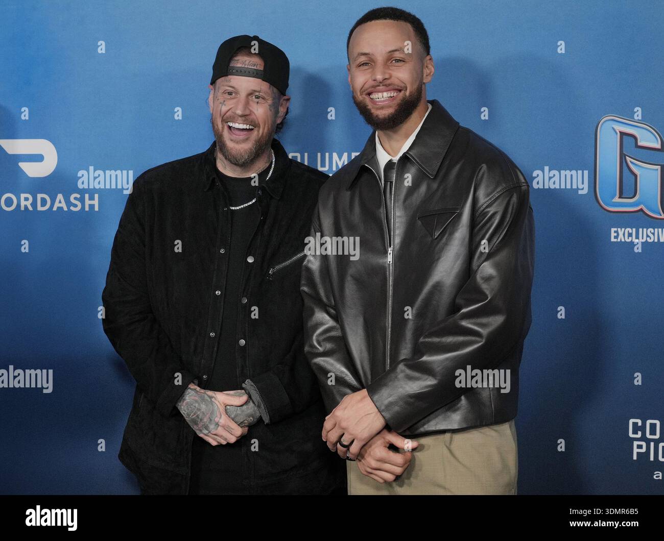 (L-R) Jelly Roll and Stephen Curry at the Columbia Pictures and Sony ...